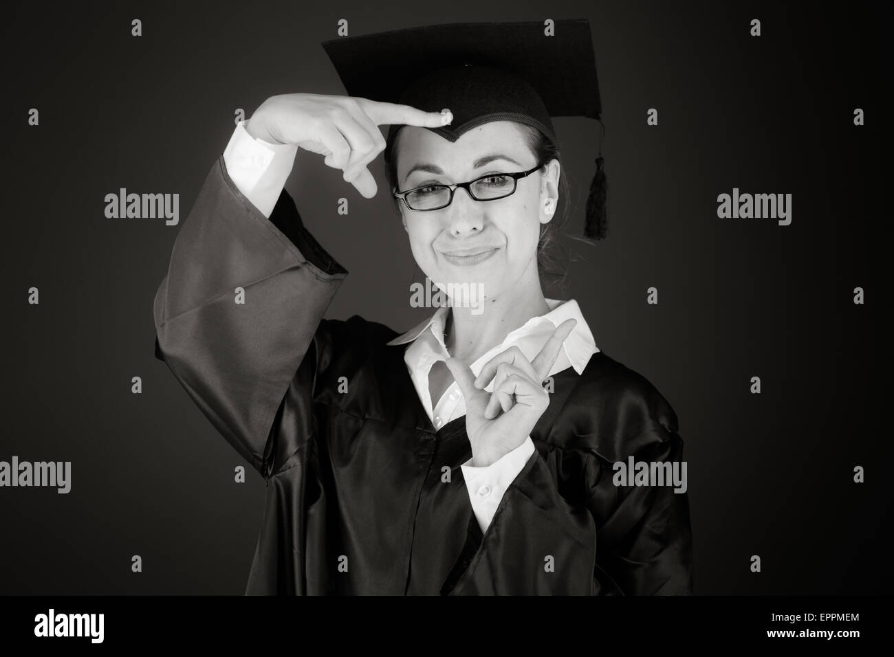 Model in studio isolated on plain grey background Stock Photo - Alamy