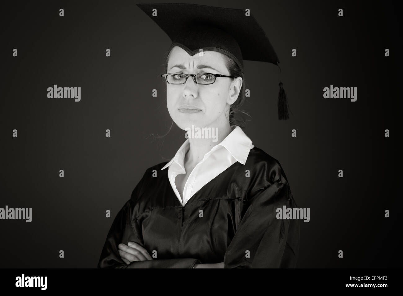 Model in studio isolated on plain grey background Stock Photo - Alamy