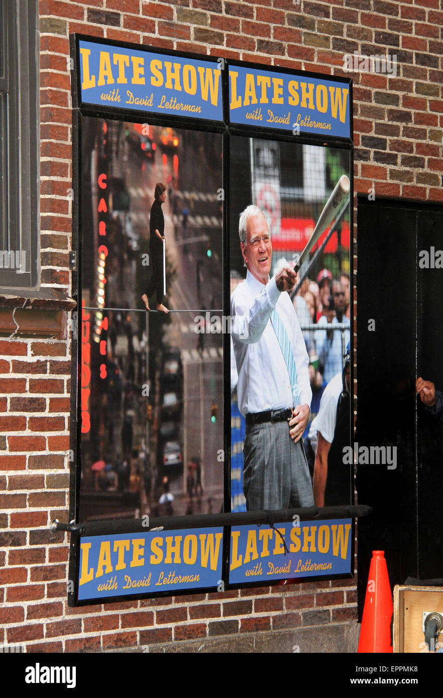 New York, New York, USA. 20th May, 2015. A view of the 'Late Show' sign ...