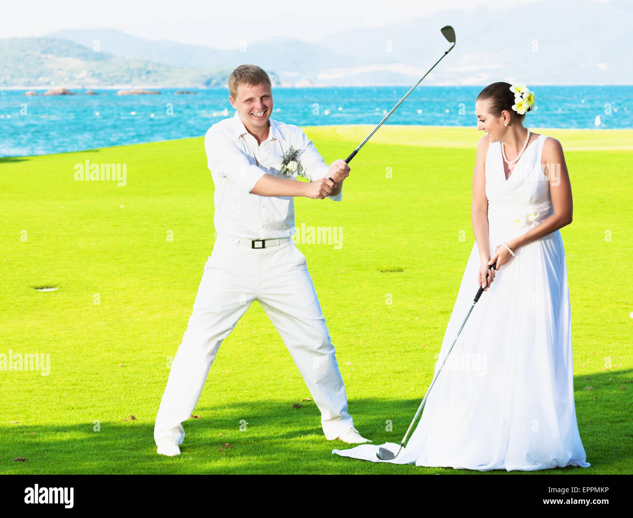 Funny golf man woman hi-res stock photography and images - Alamy