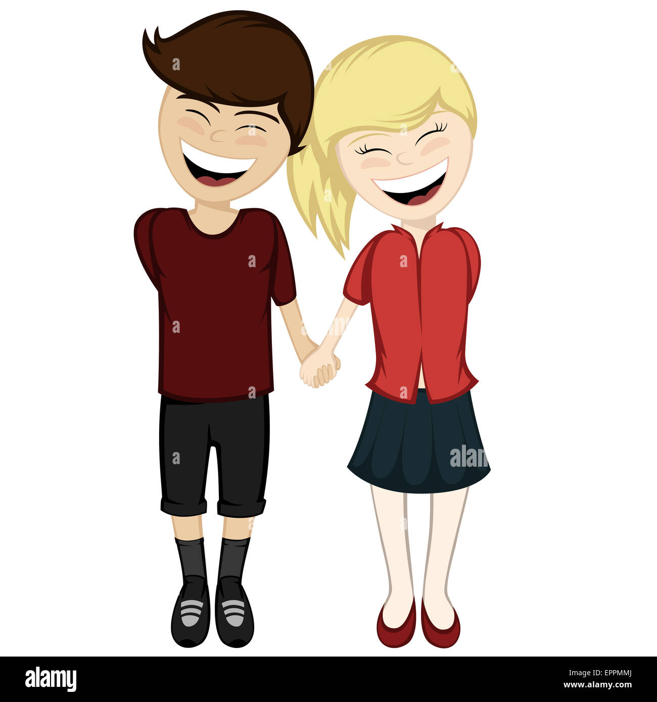 Drawing Couple Laughing Together Vector High Resolution Stock ...