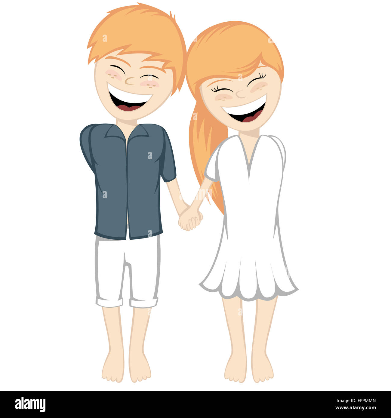 Drawing couple laughing together vector hi-res stock photography and images - Alamy