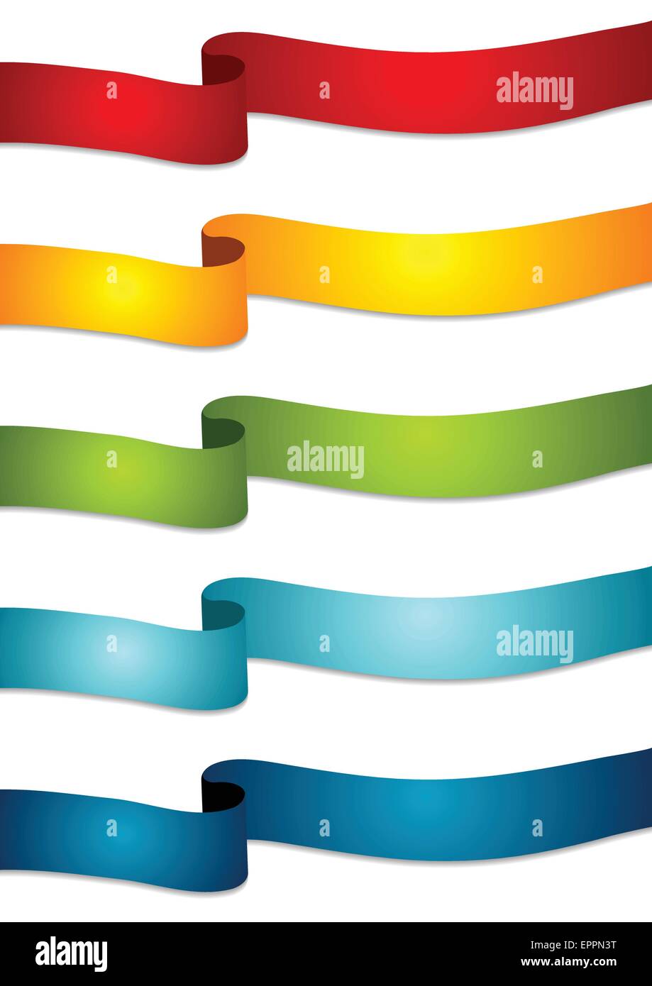 Colorful abstract tapes. Vector wavy ribbons Stock Vector Image & Art ...