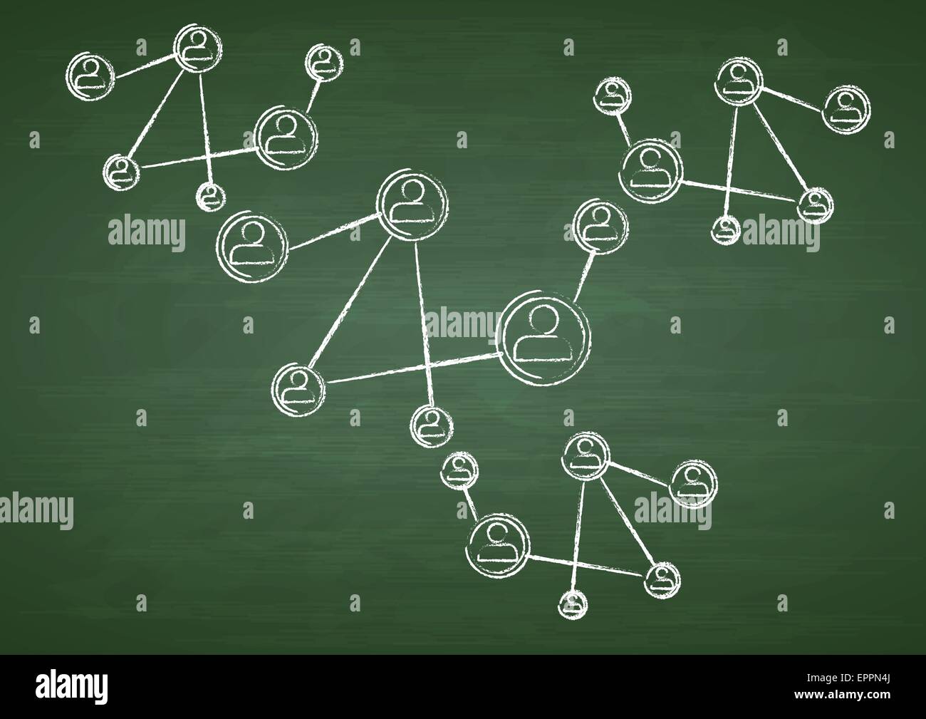 Green chalkboard with team communication drawing. Vector design Stock ...