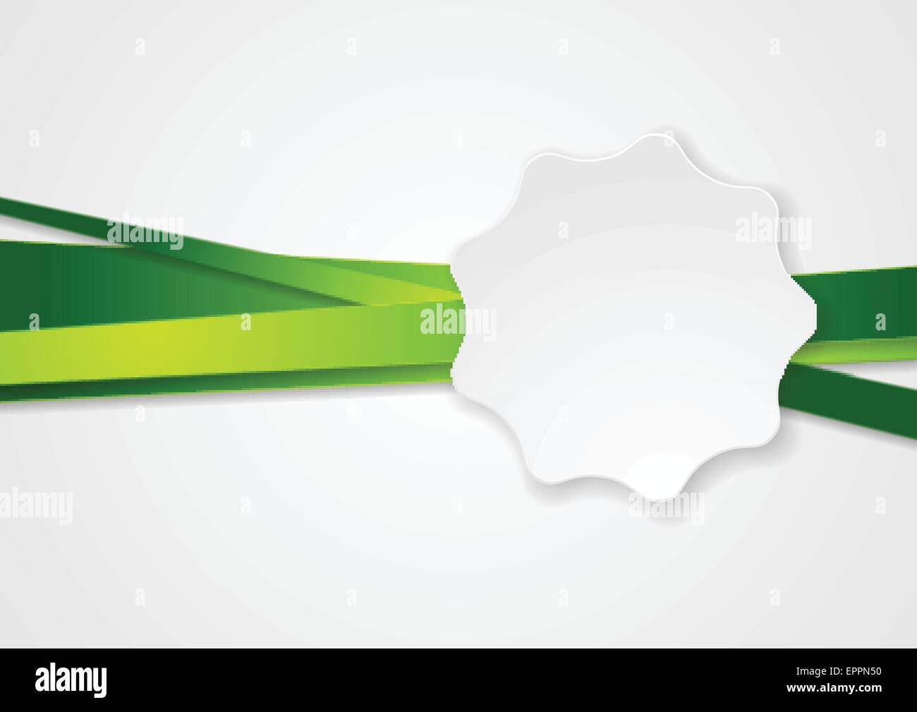 Green stripes and white label sticker. Vector design Stock Vector Image ...