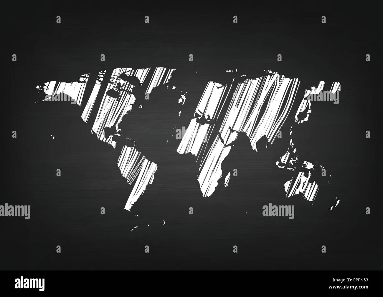 Grunge world map on black chalkboard. Vector background Stock Vector ...