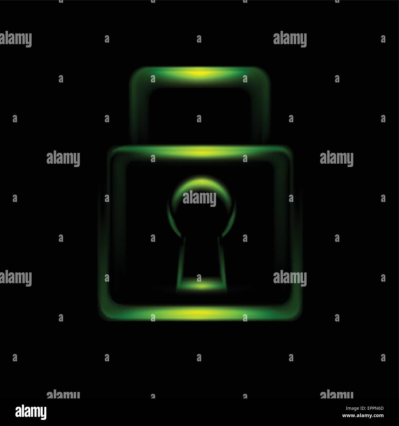 Green glowing lock symbol icon. Vector design Stock Vector Image & Art ...