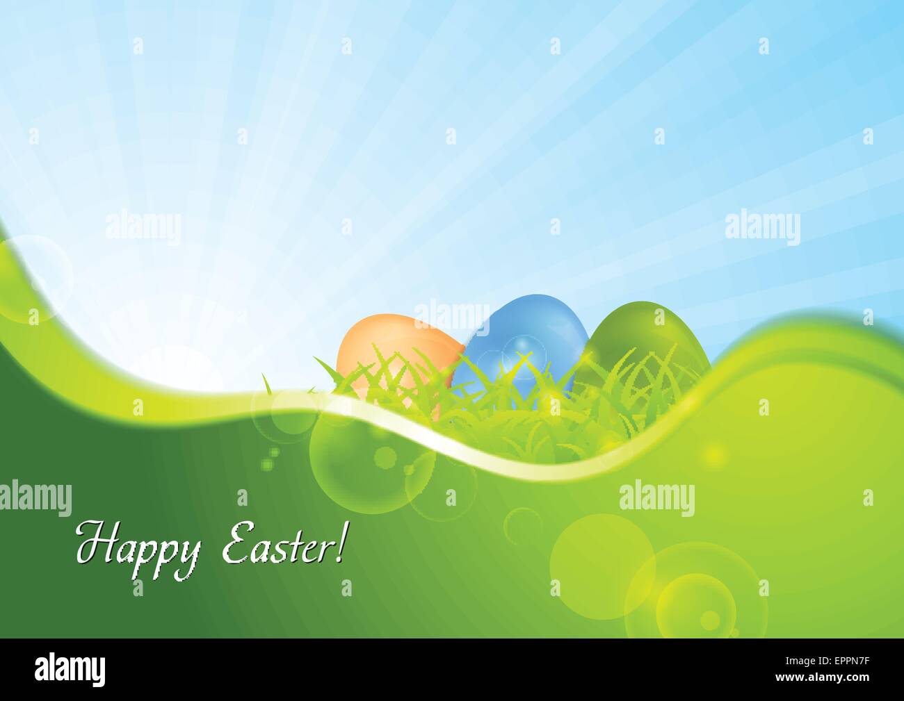 Easter background with wave and sunshine. Vector design Stock Vector ...