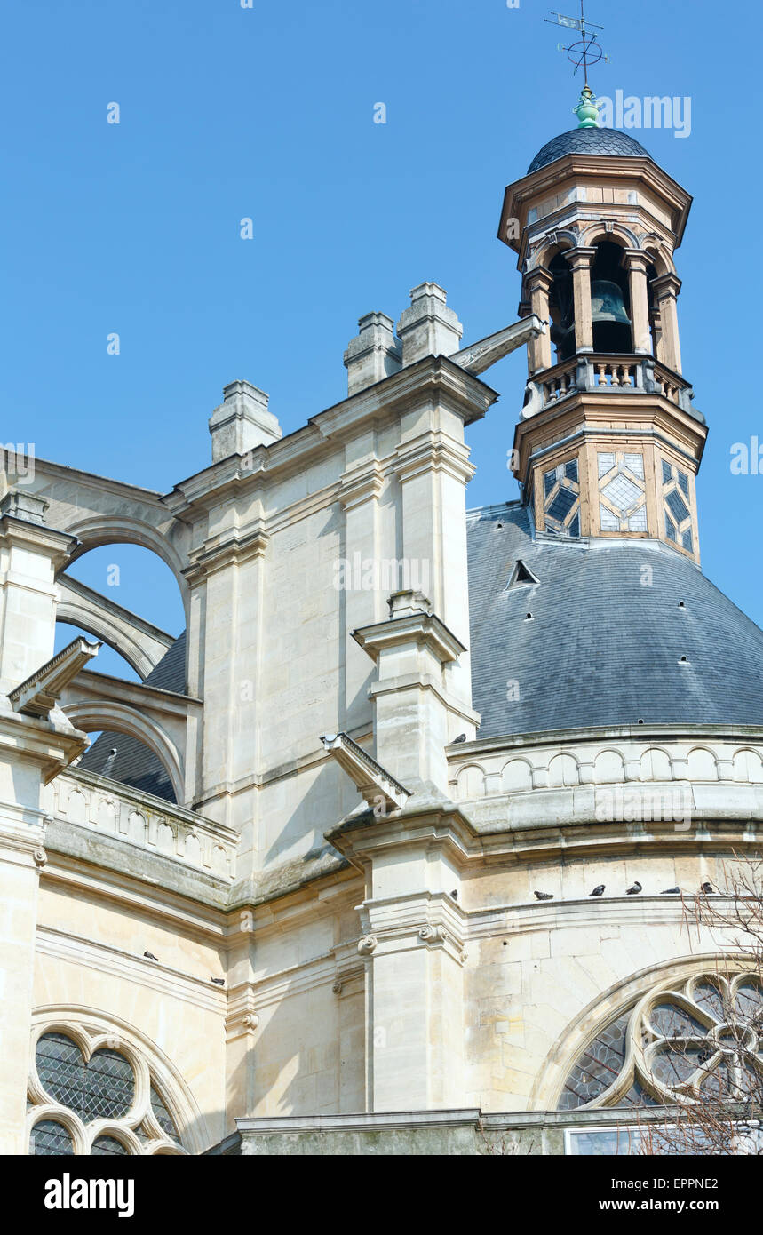 The Church of St Eustace top view, Paris. The present building was ...