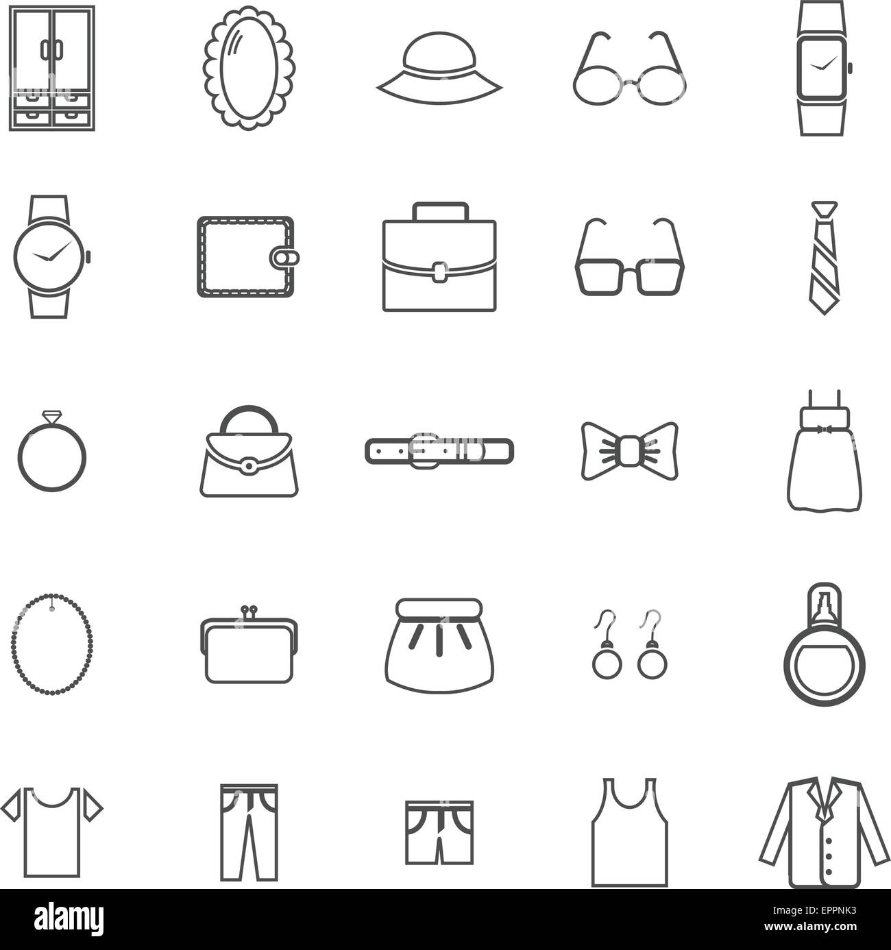 Dressing line icons on white background, stock vector Stock Vector ...