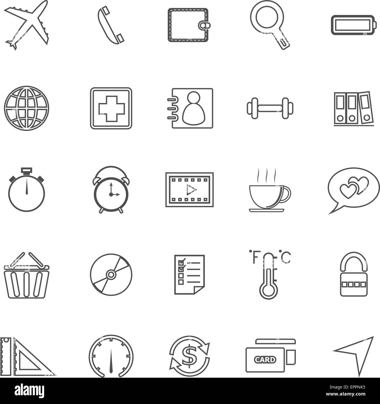 Application line icons on white background. Set 2, stock vector Stock ...