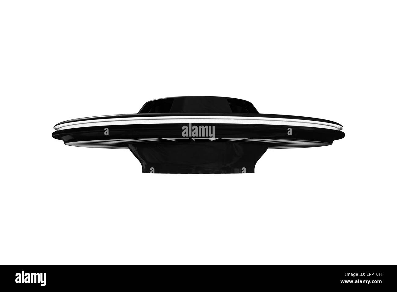 alien spaceship silhouette isolated on white background Stock Photo - Alamy