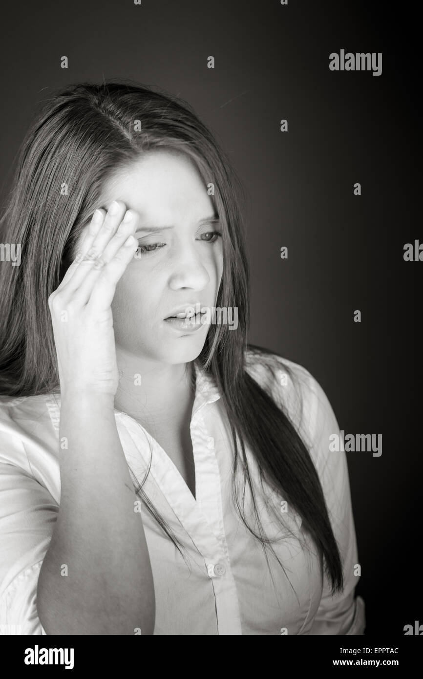 Model in studio isolated on plain grey background Stock Photo - Alamy