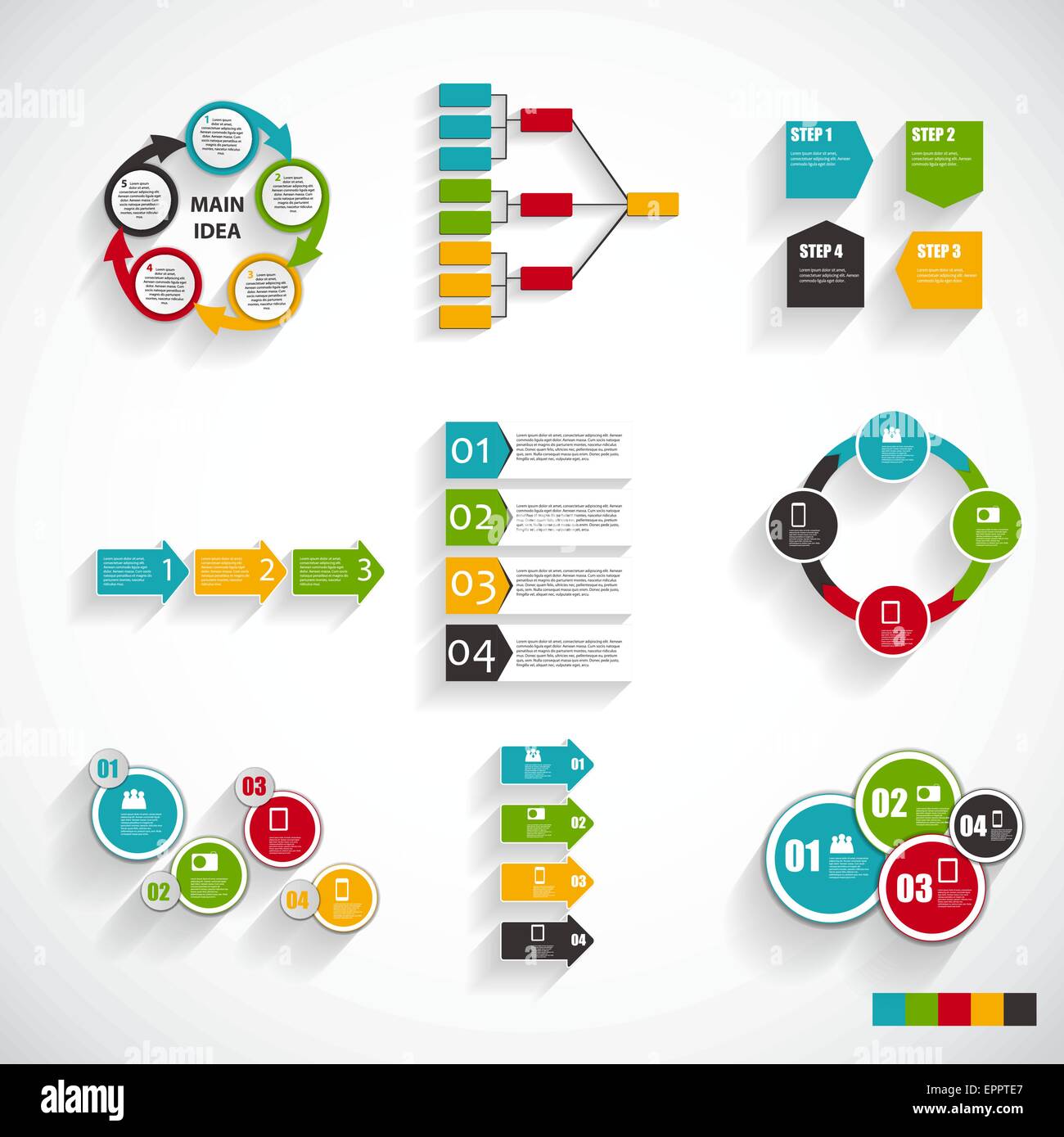 Collection of Infographic Templates for Business Vector Illustra Stock ...