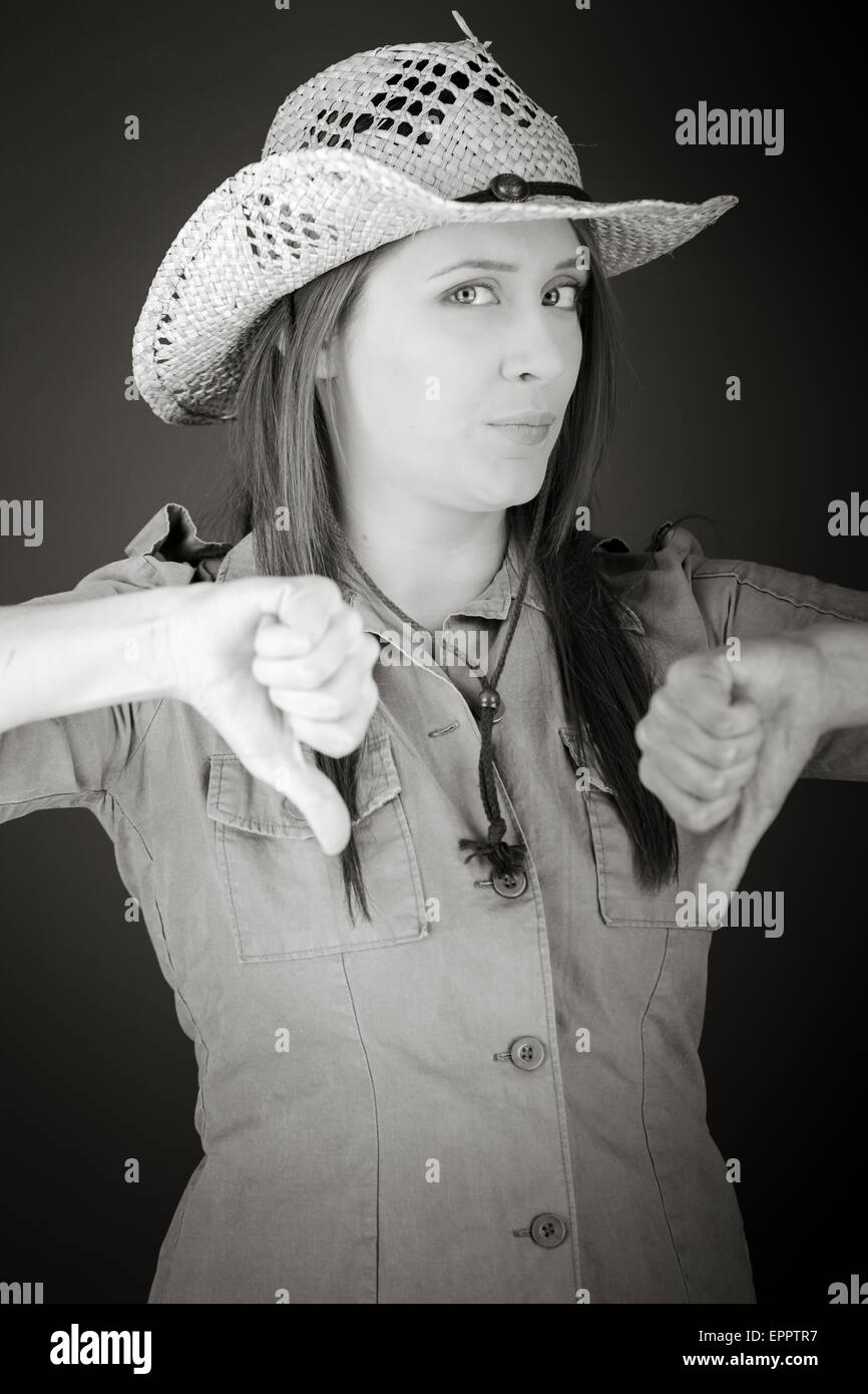 Model in studio isolated on plain grey background Stock Photo - Alamy