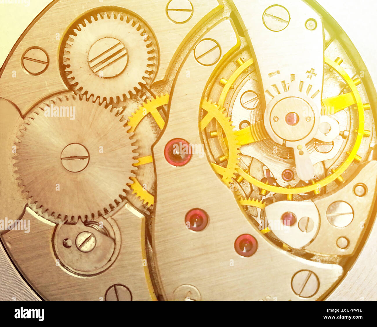 Clock mechanism macro shot Stock Photo - Alamy