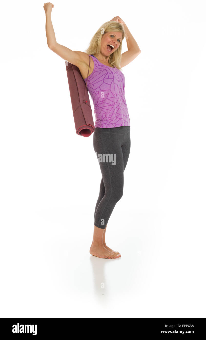 Happy adult person plain background hi-res stock photography and images ...