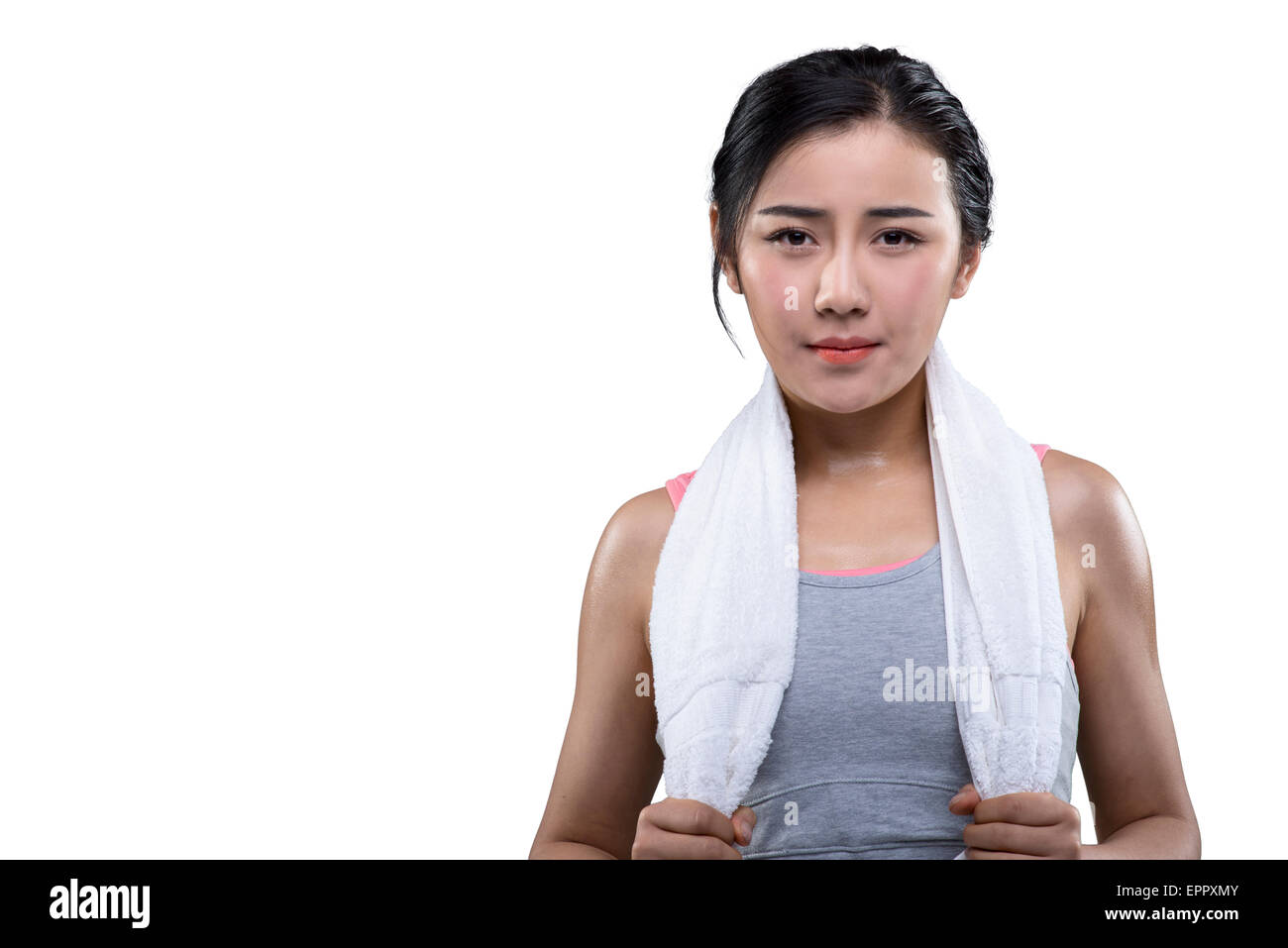 Portrait of young female athlete Stock Photo - Alamy