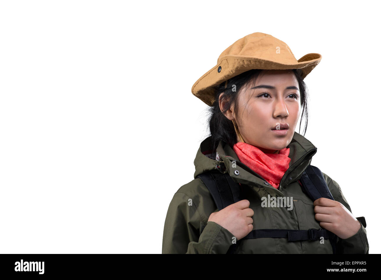 Portrait of female mountain climber Stock Photo - Alamy
