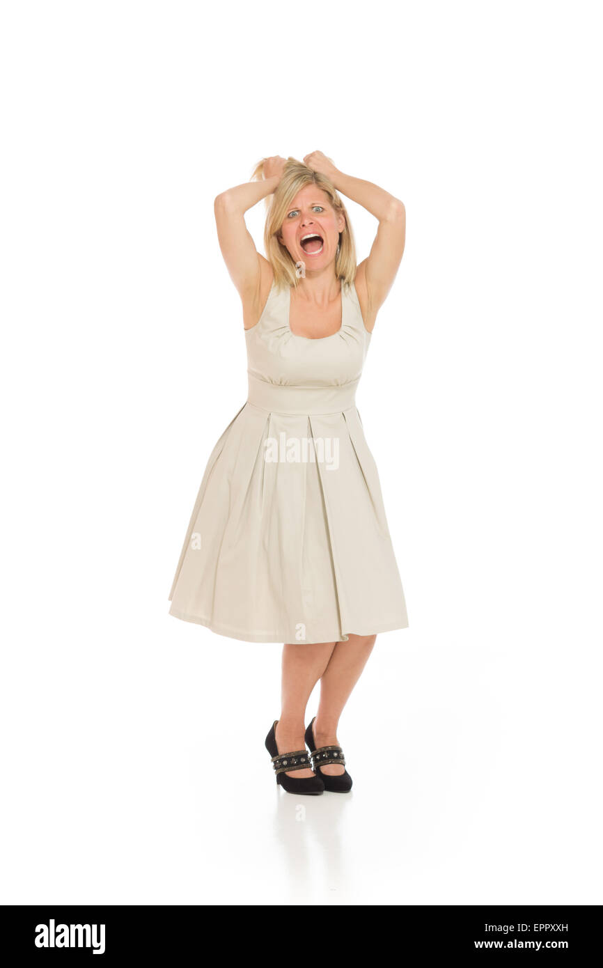 Model isolated on plain background in studio Stock Photo - Alamy