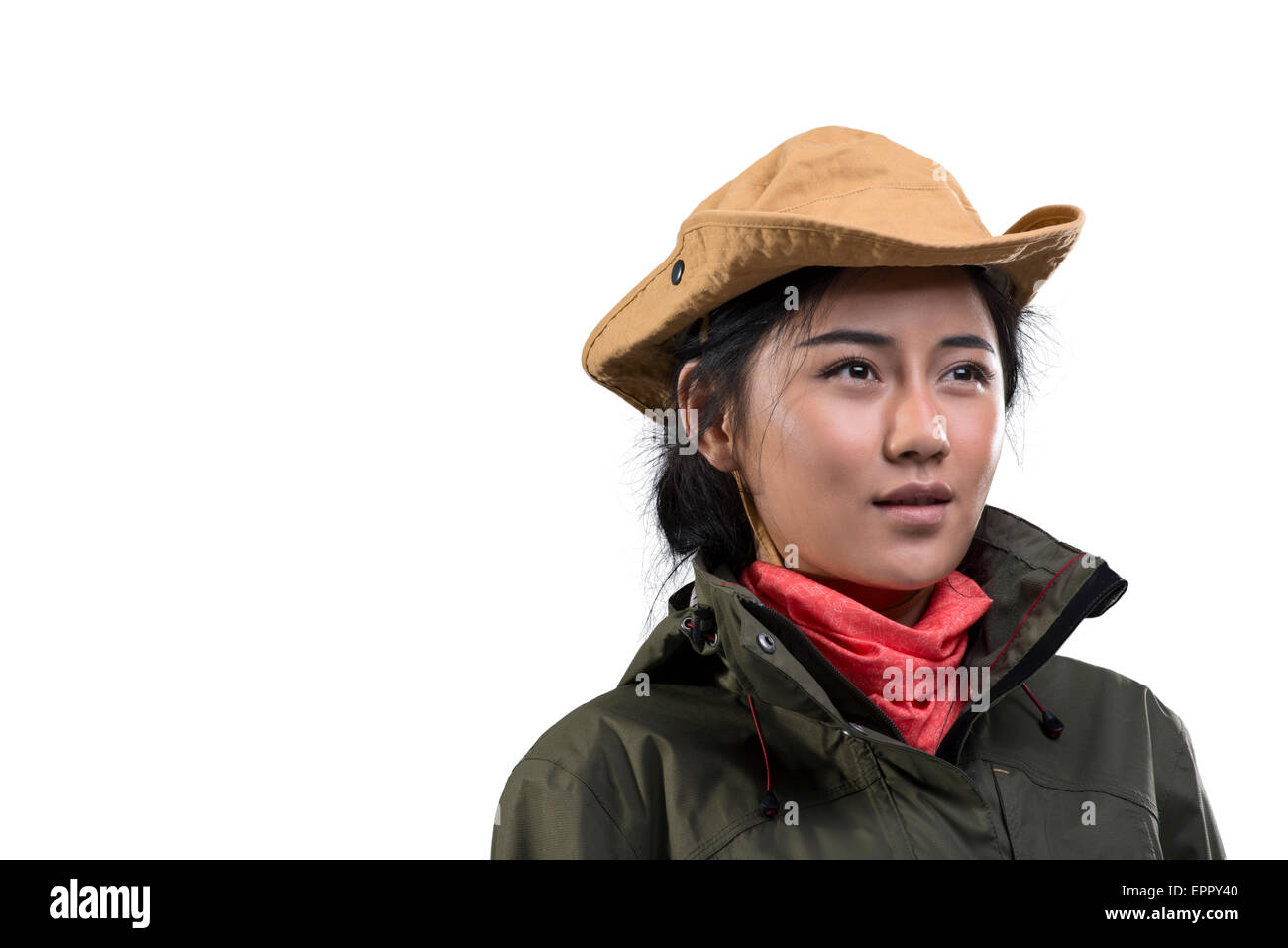 Portrait of female mountain climber Stock Photo - Alamy