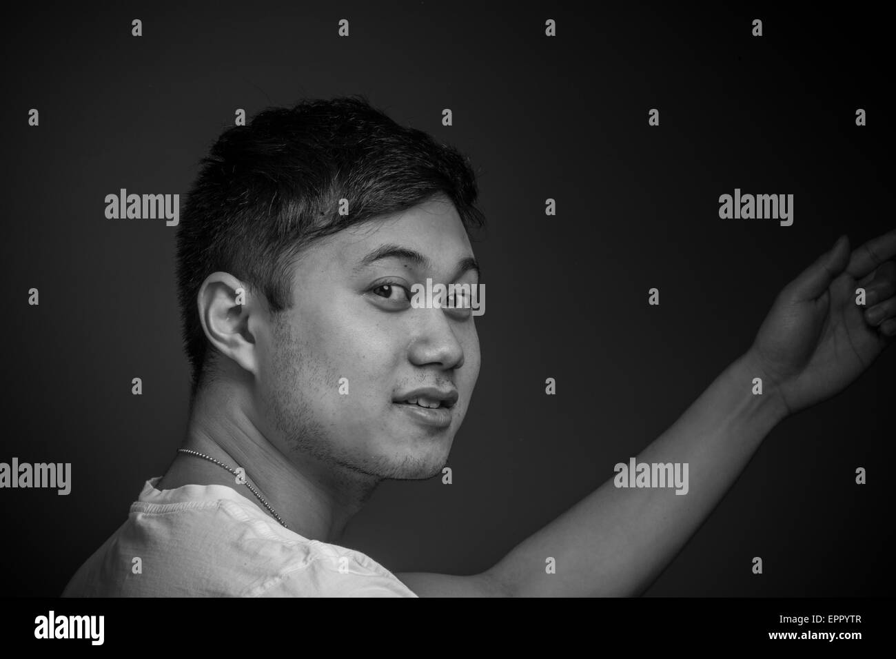 Pointing person shirt Black and White Stock Photos & Images - Alamy