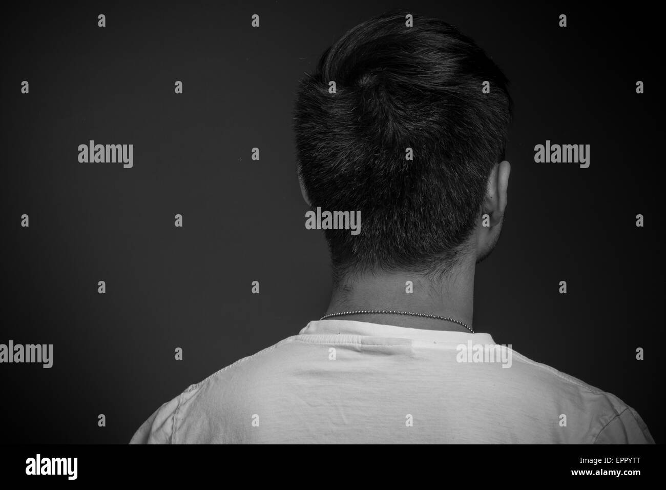 Isolated man back view Black and White Stock Photos & Images - Alamy