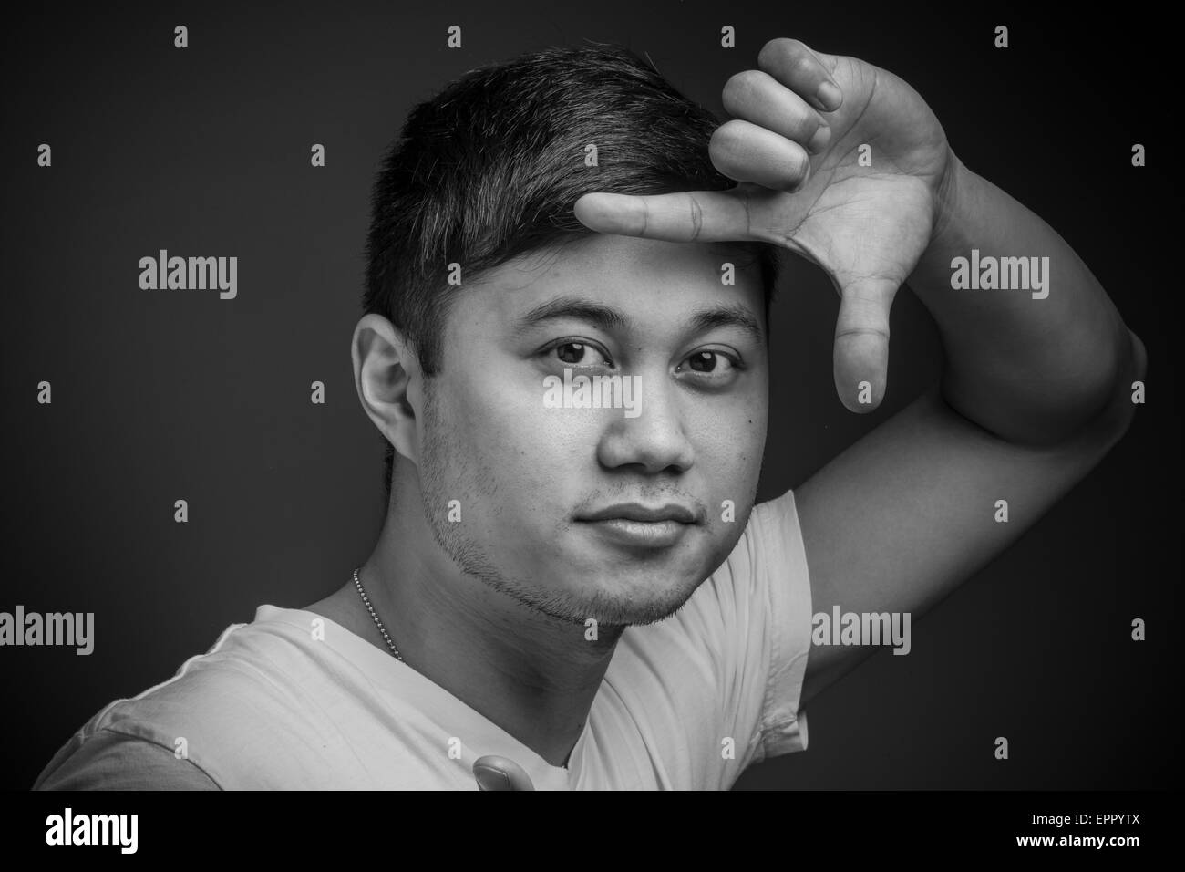 Model isolated framing with fingers Stock Photo - Alamy