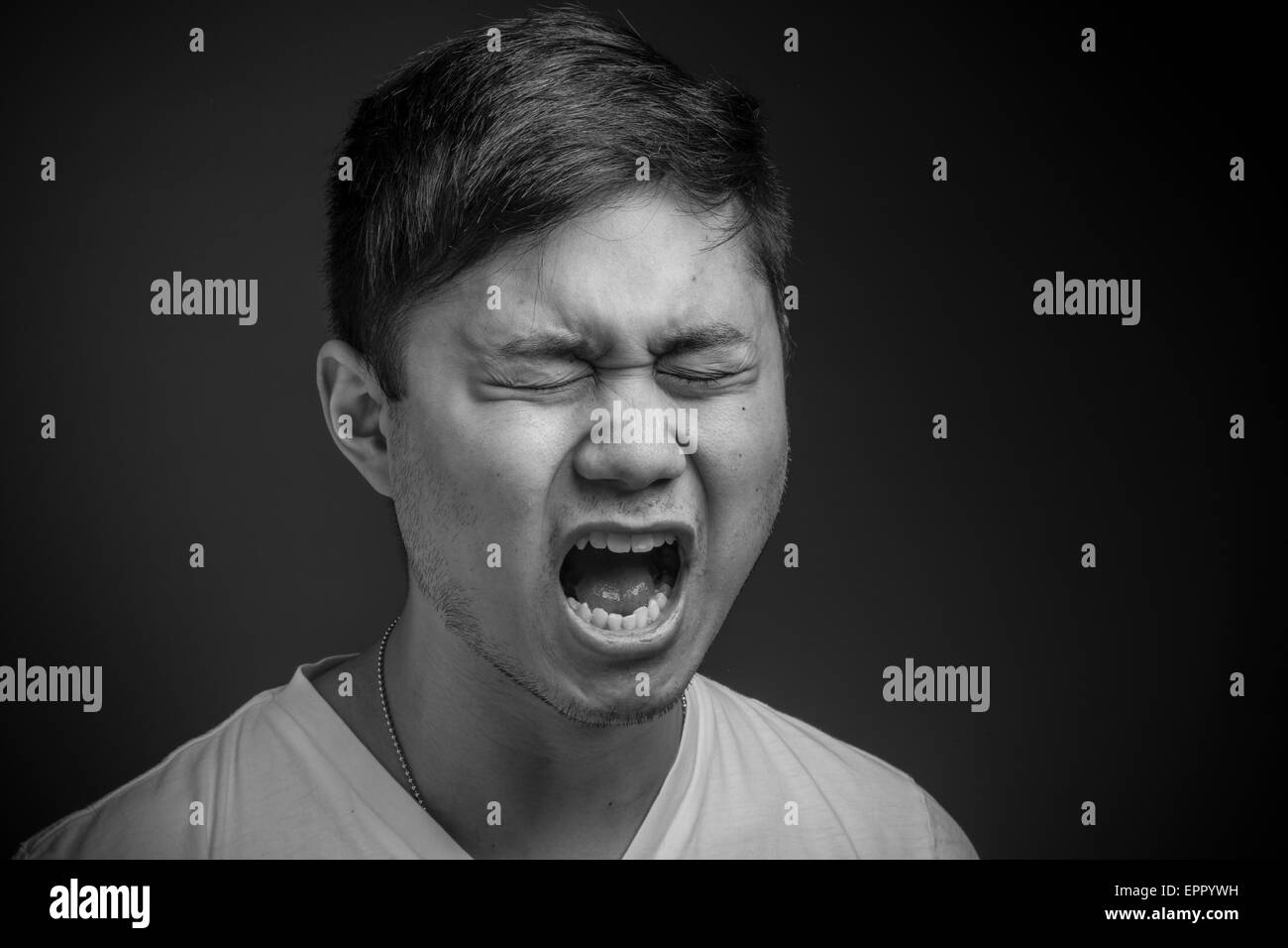 Furious model screaming Stock Photo - Alamy