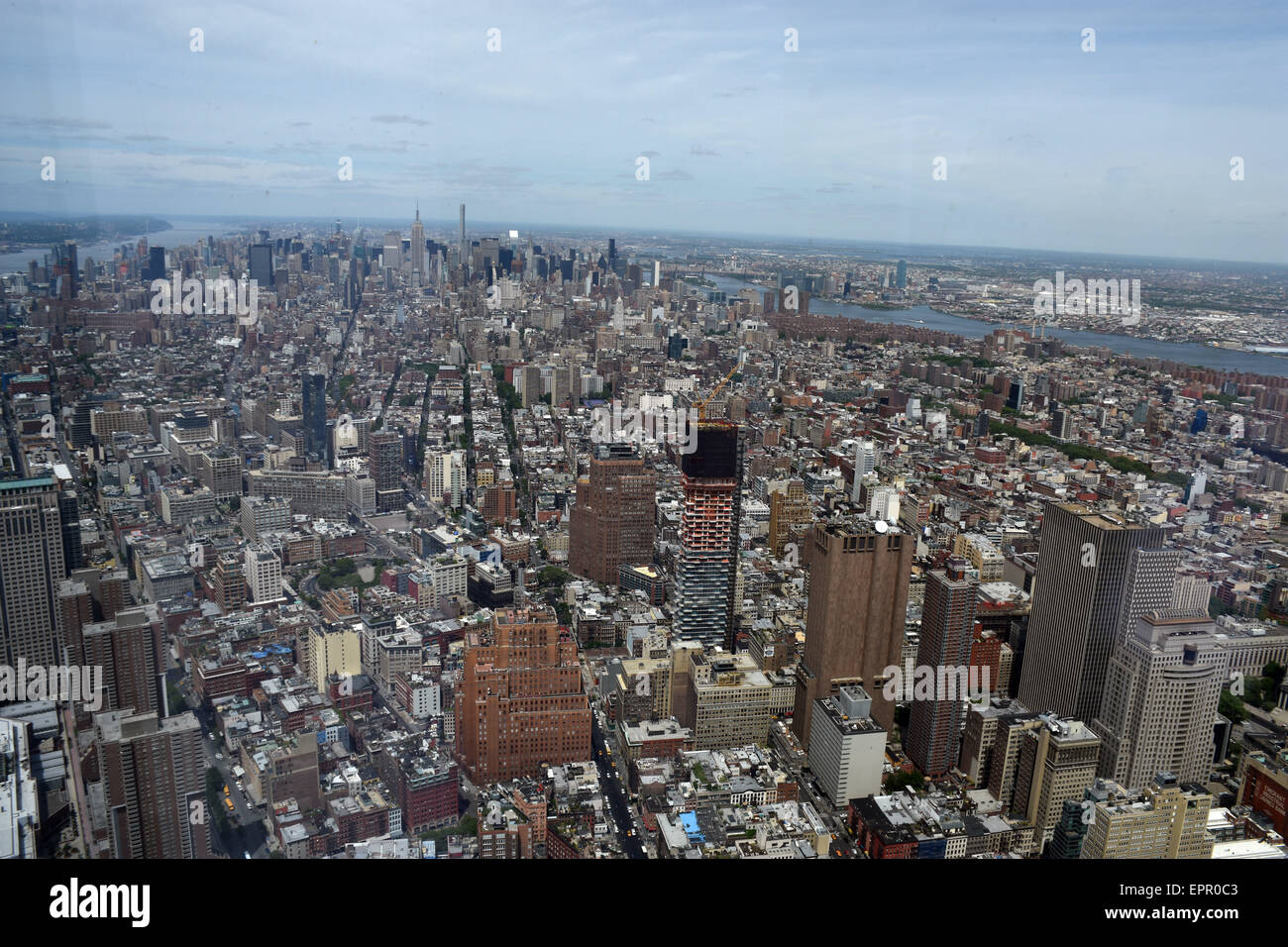 A view of New York from the 'One World Observatory' observation deck at ...