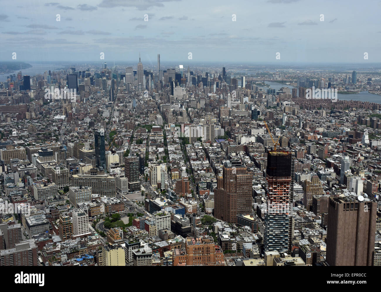 A view of New York from the 'One World Observatory' observation deck at ...