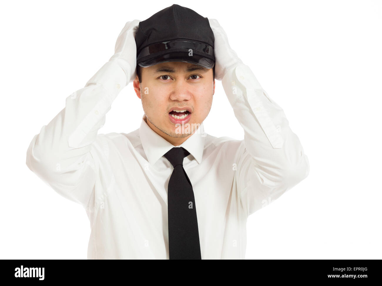 Model isolated on plain background in studio Stock Photo - Alamy