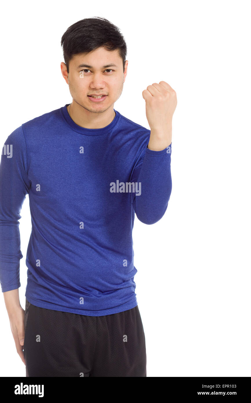 Model isolated on plain background in studio success Stock Photo - Alamy