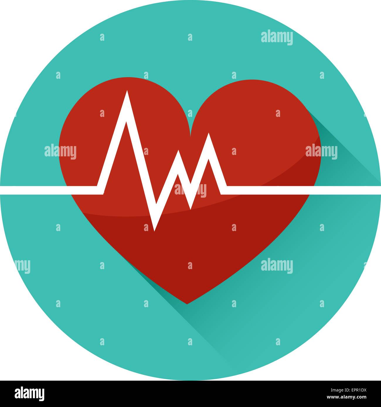 The heart and cardiogram vector icon. Symbol of life. Trendy flat ...