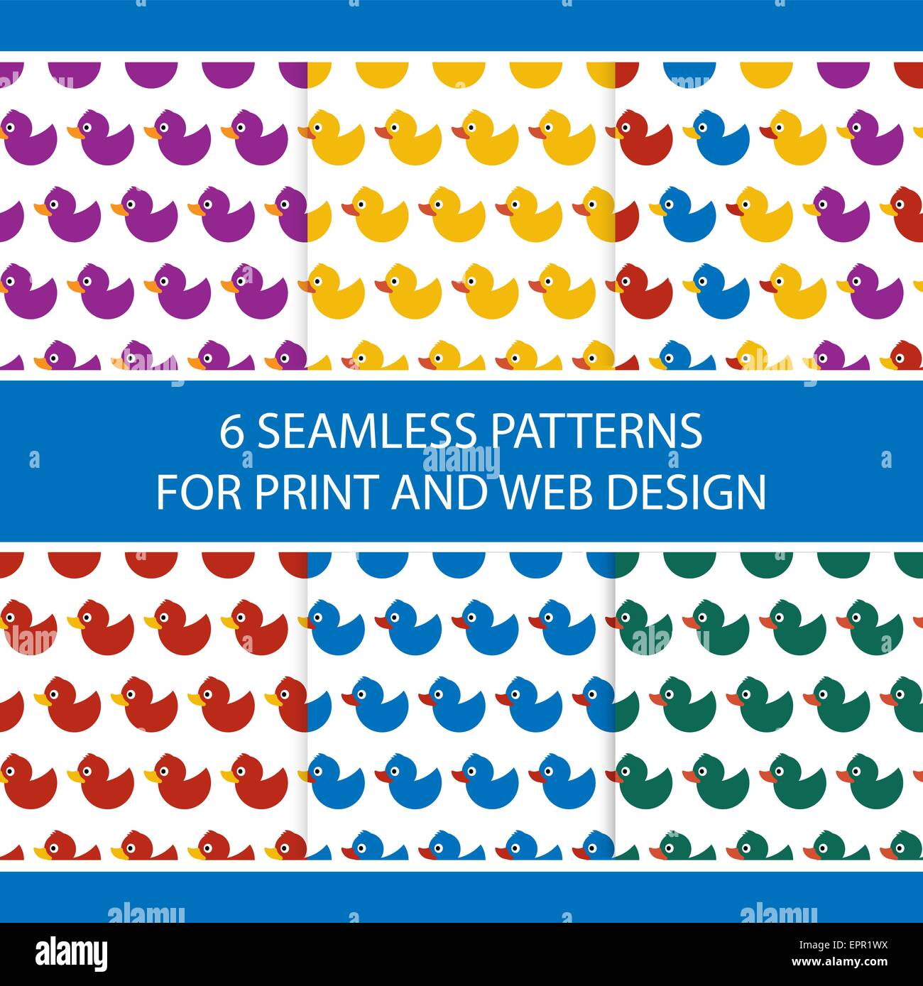 Seamless vector pattern with colorful baby ducks. For cards ...