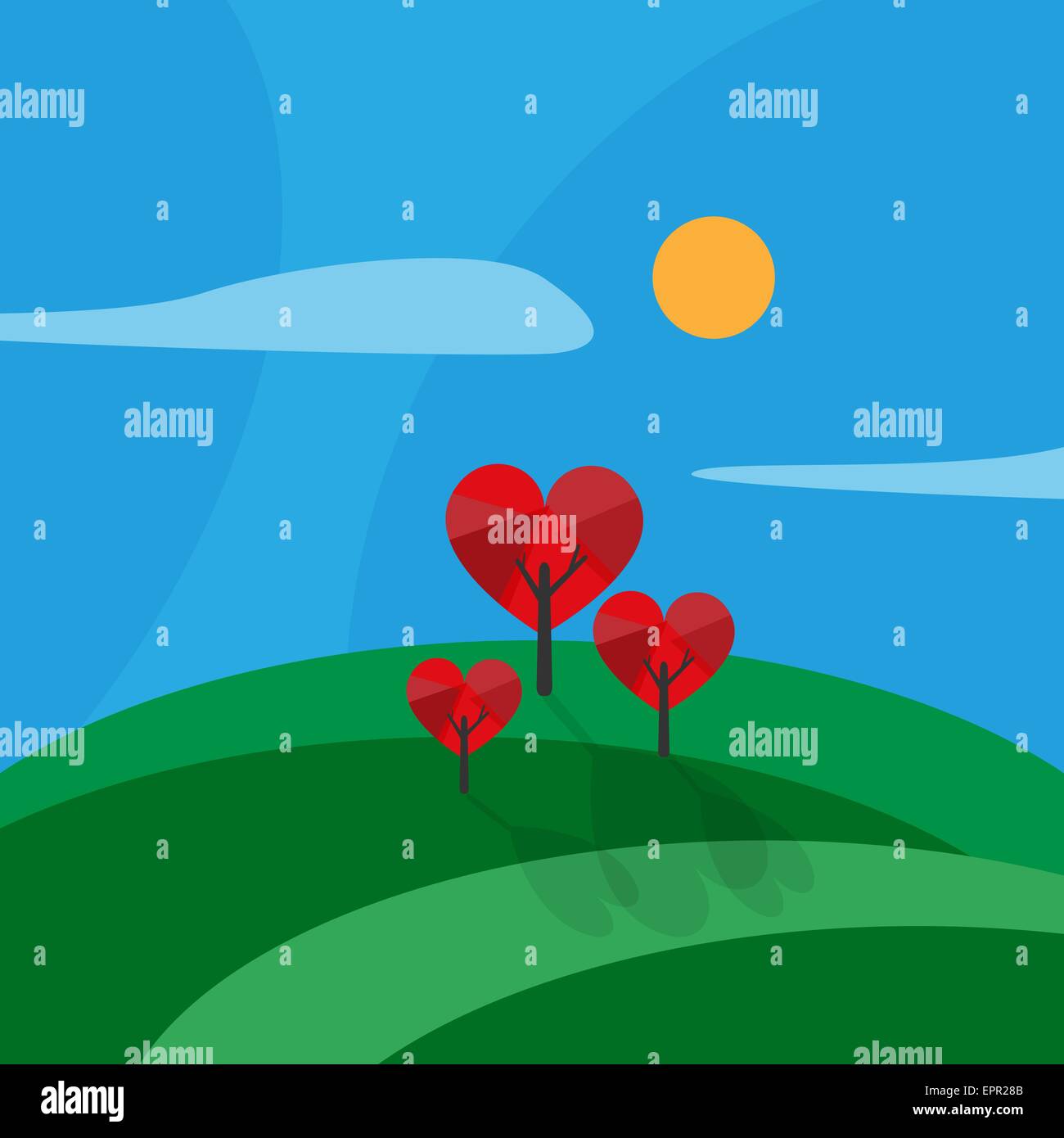 Heart tree. Stylized love tree made of hearts. Vector illustration ...