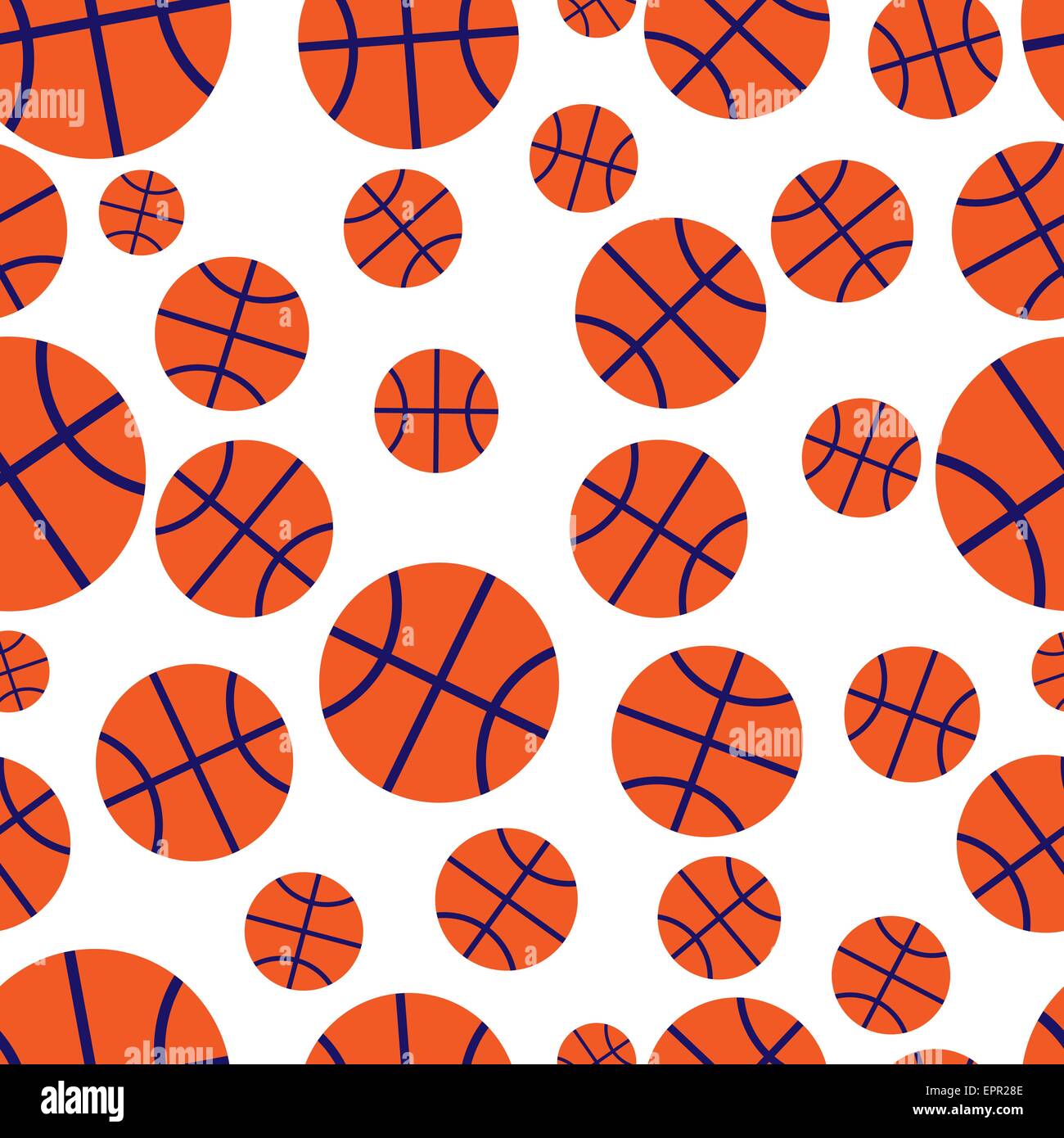Basketball seamless pattern. Balls on white background. Vector ...