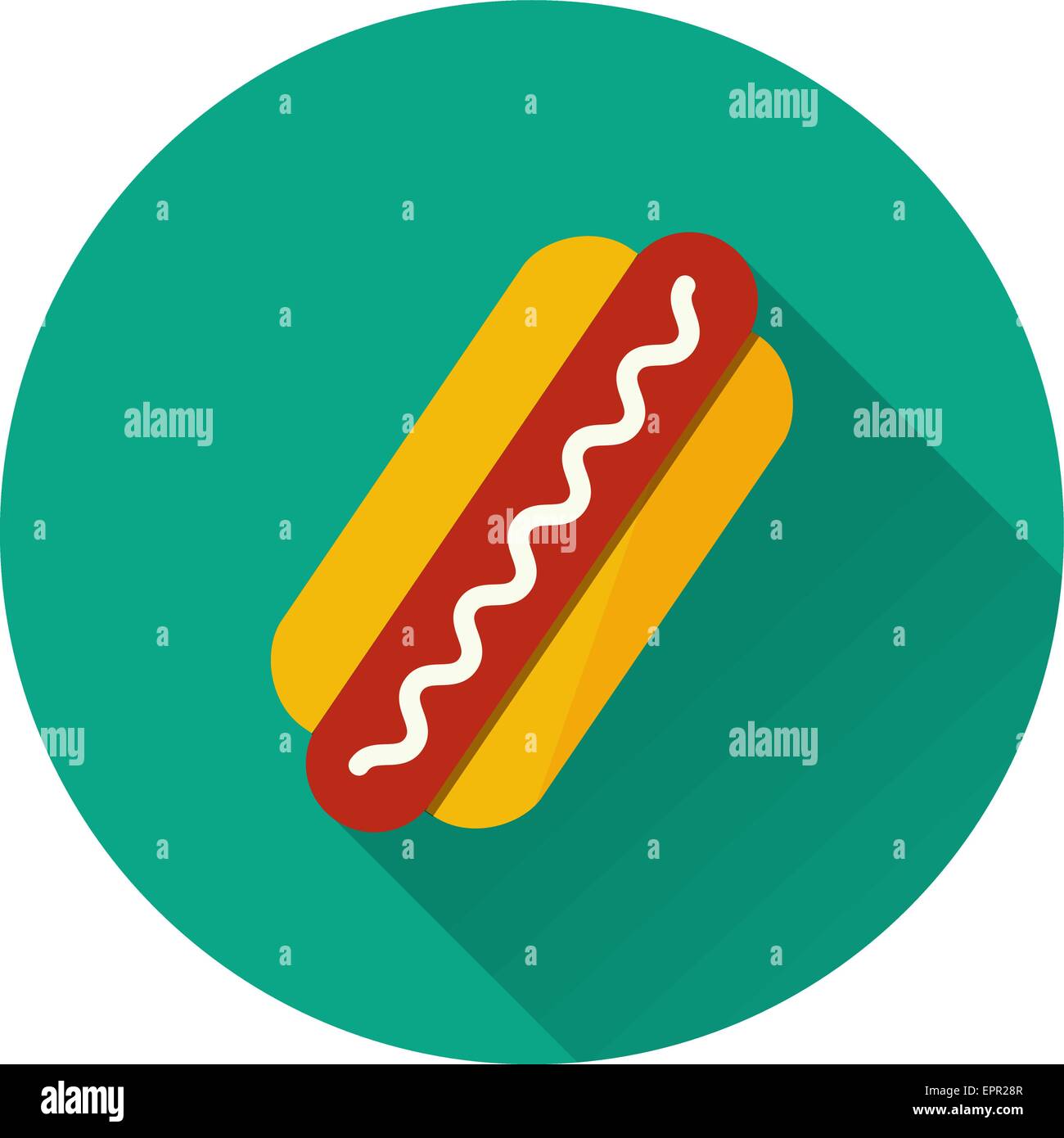 Vector illustration of flat fast food icon. Icon of hot dog for menu ...