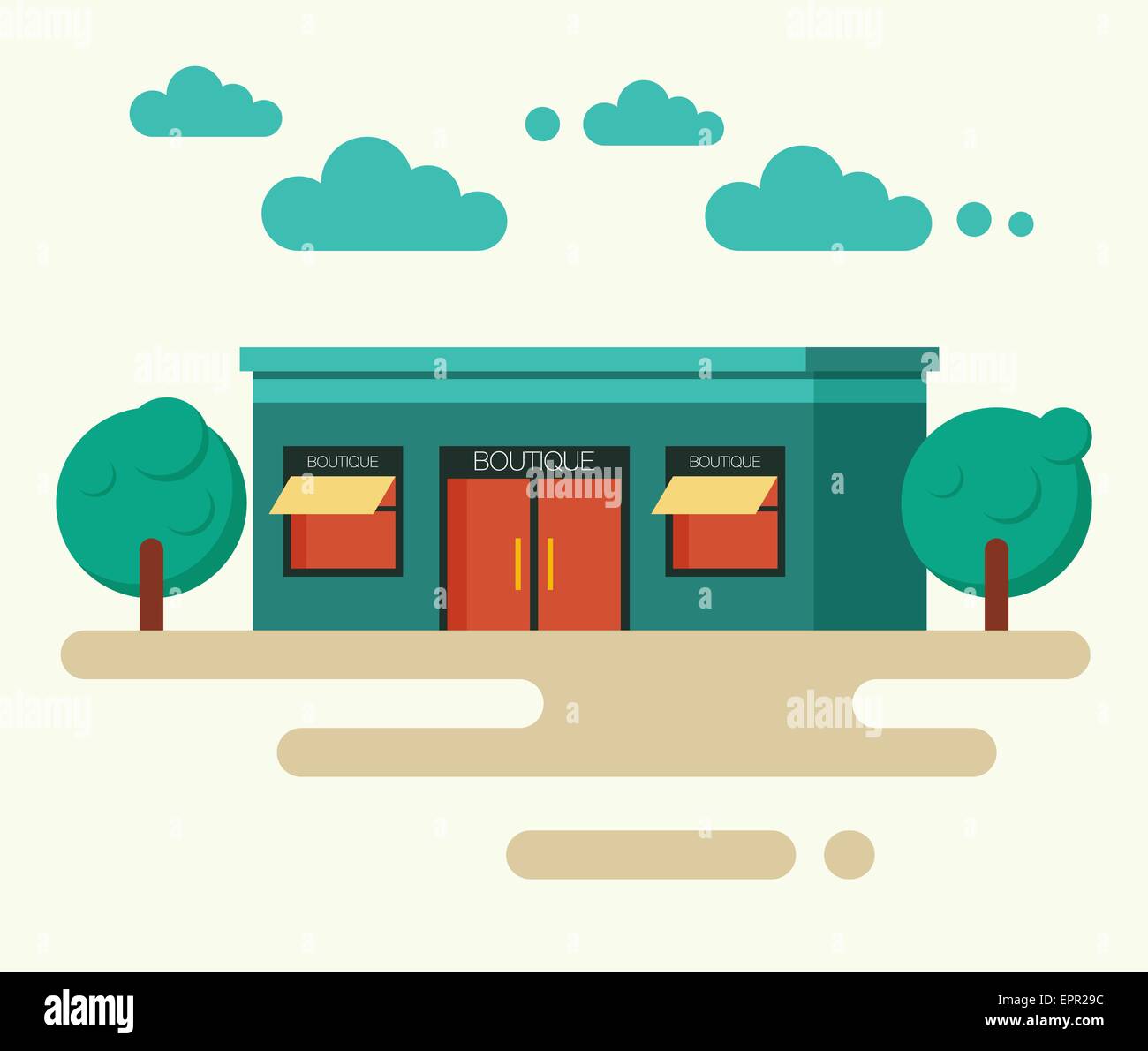 Vector illustration concept of new store in trendy flat design style ...