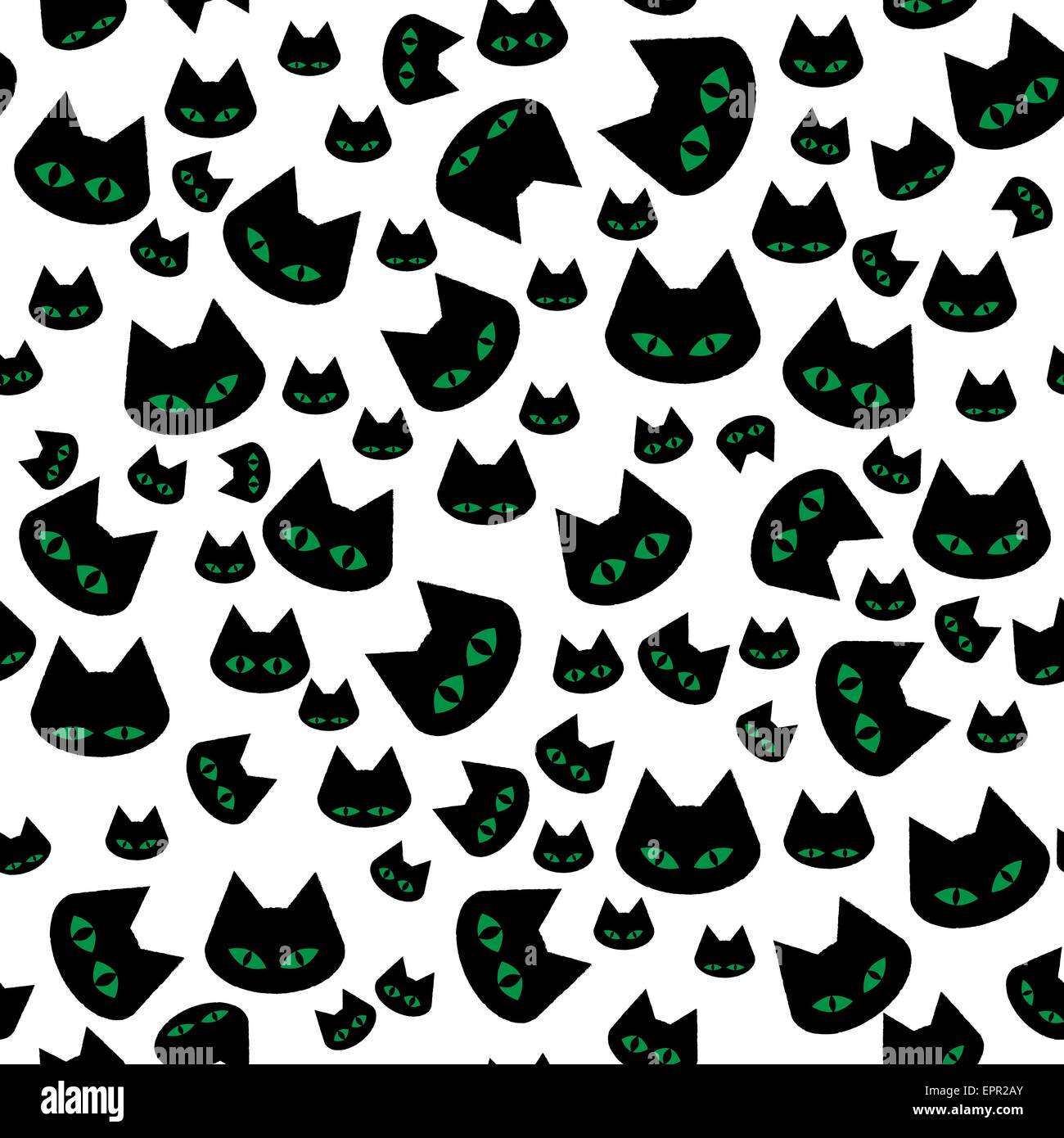 Vector seamless texture. Endless background pattern with black cats ...