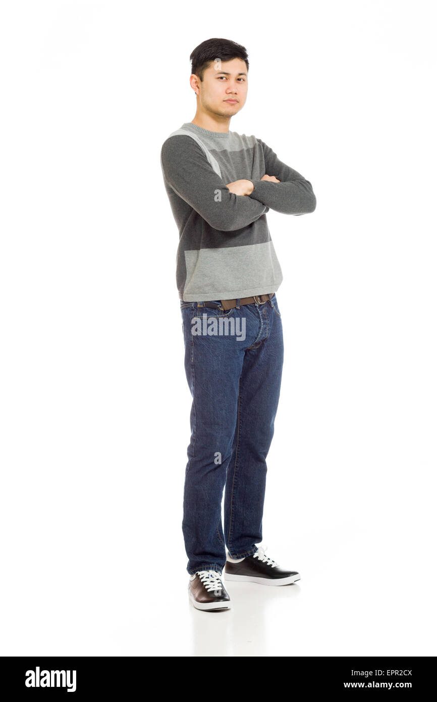 Model isolated on plain background in studio Stock Photo - Alamy