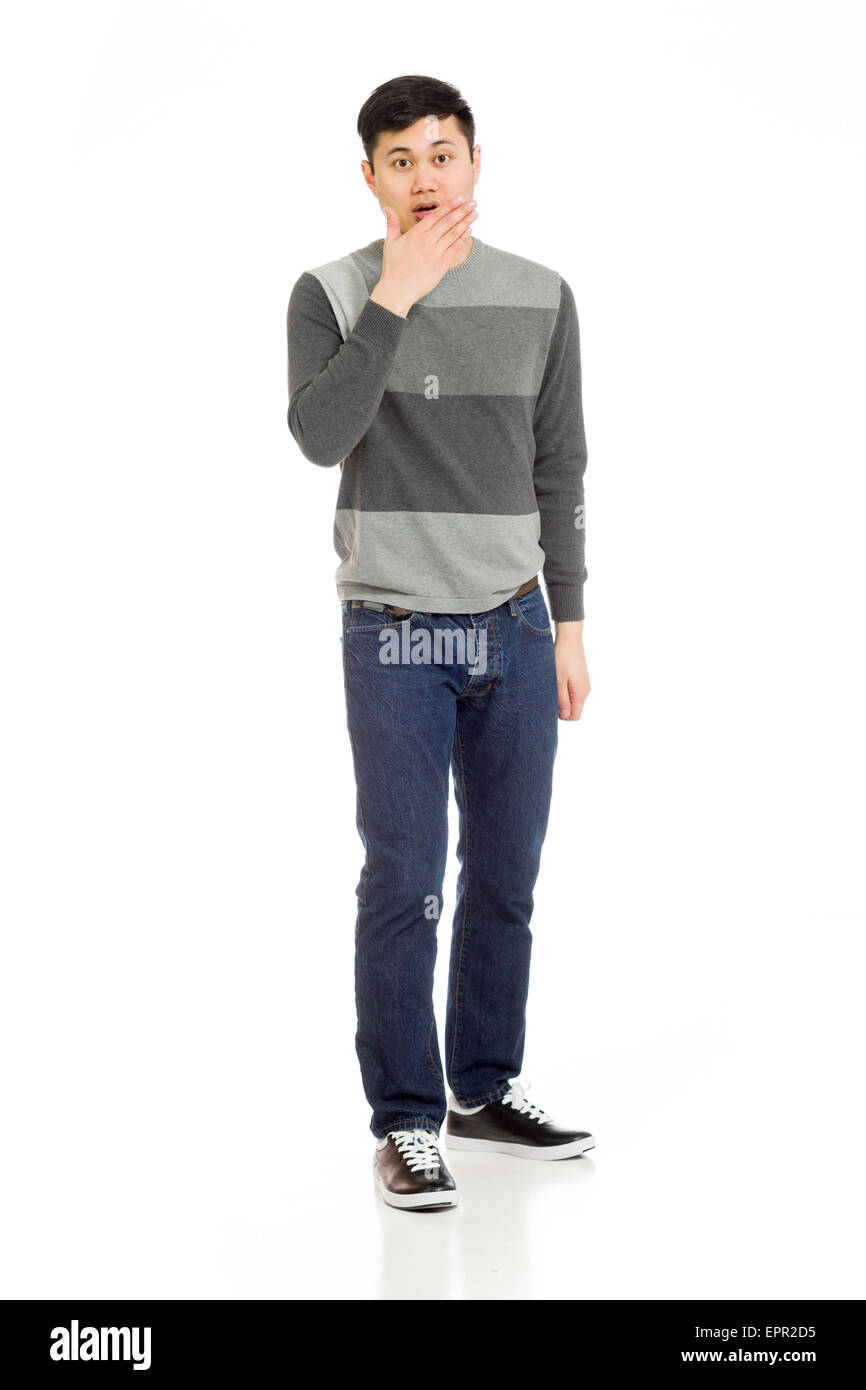 Model isolated on plain background in studio Stock Photo - Alamy