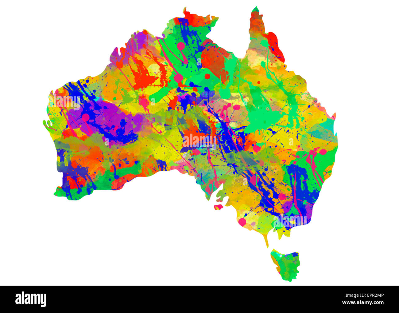 Australia Watercolor Map Stock Photo - Alamy