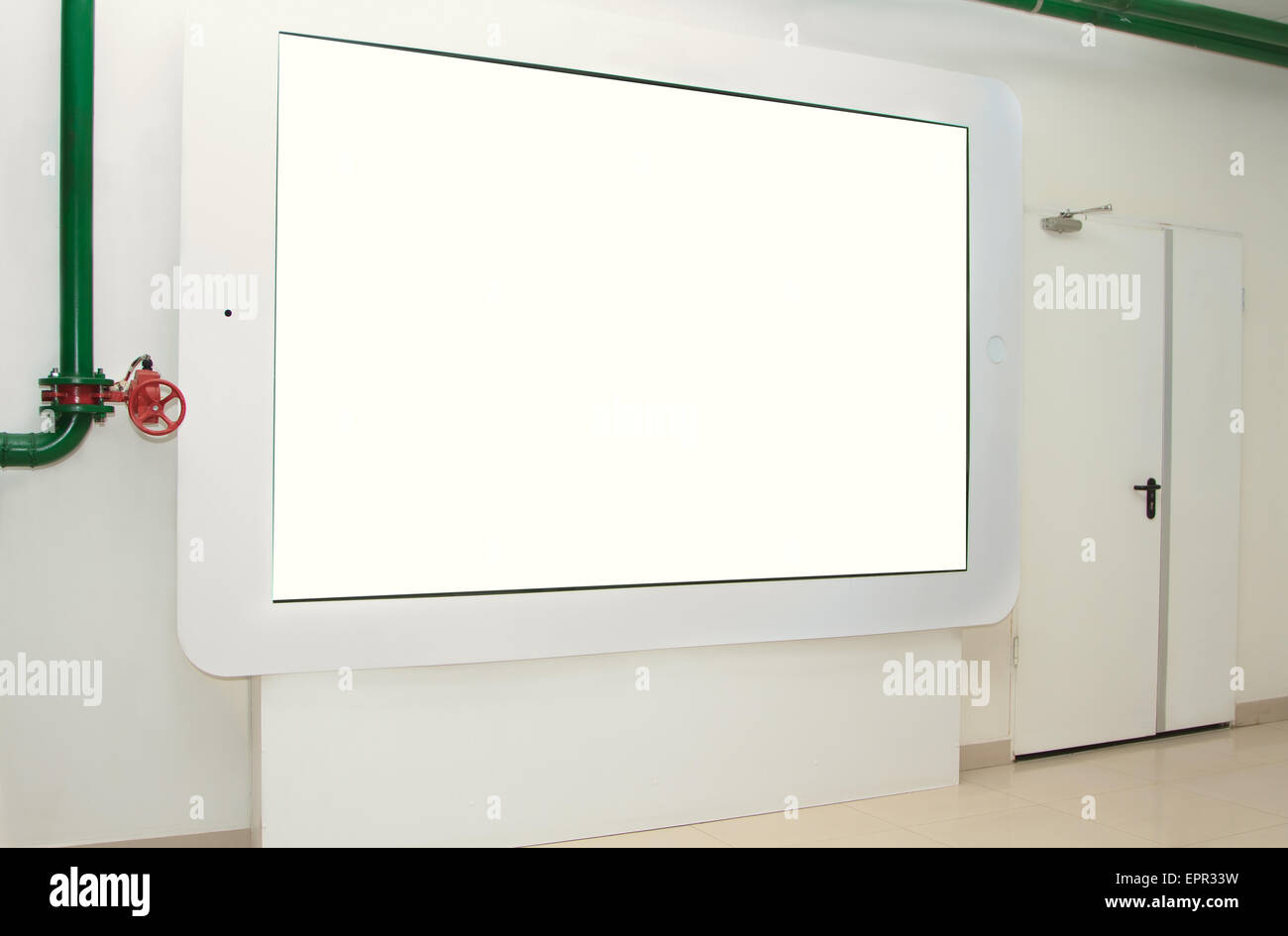 The large touchpad on the wall for display advertising Stock Photo - Alamy