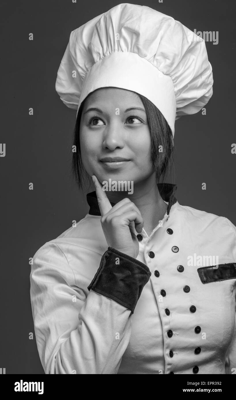 Model isolated thinking looking up Stock Photo - Alamy