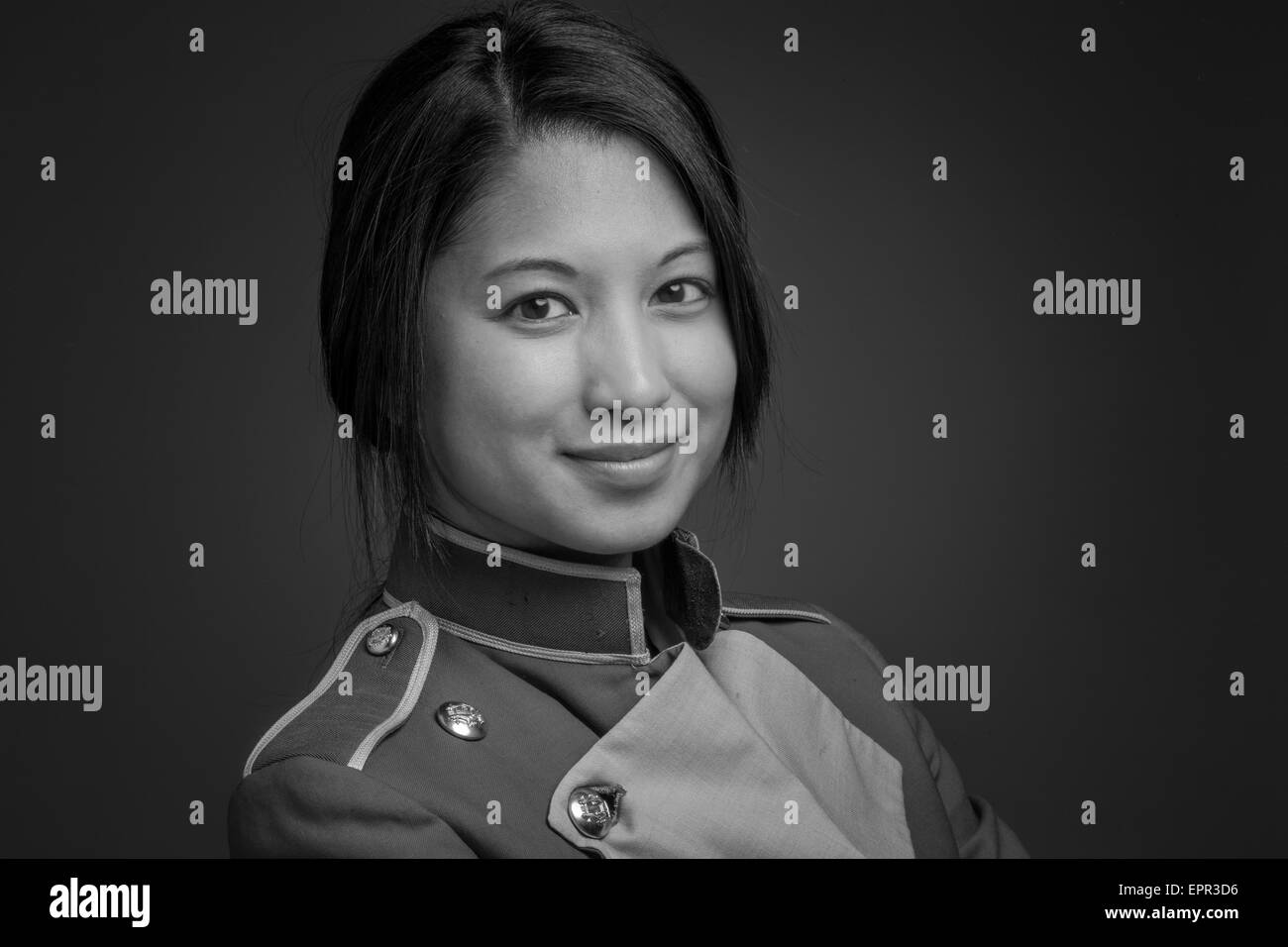 Model successful with arms crossed confident Stock Photo - Alamy