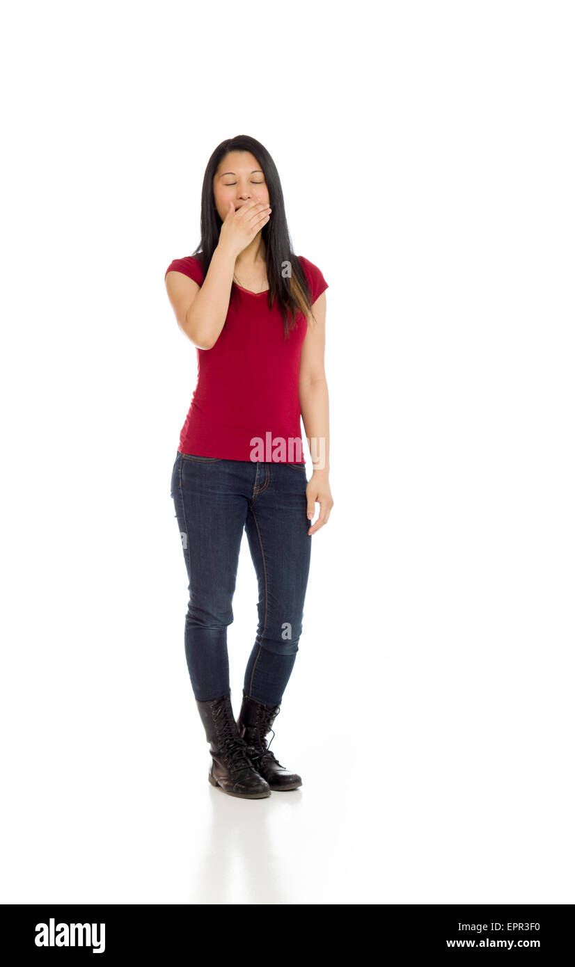 Model isolated on plain background in studio Stock Photo - Alamy