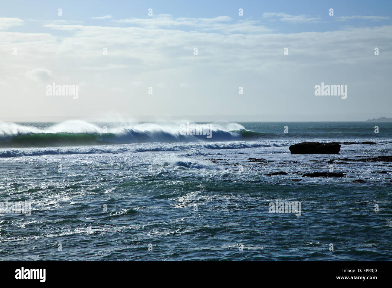 Waves crashing at Porthleven Beach, near Helston in Cornwall, England ...