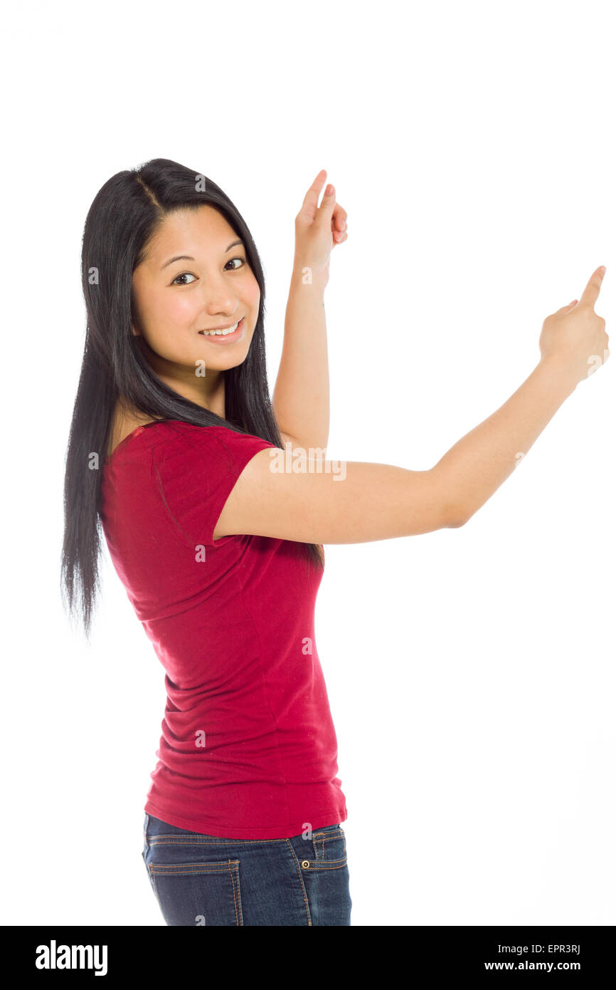 Model isolated on plain background in studio Stock Photo - Alamy