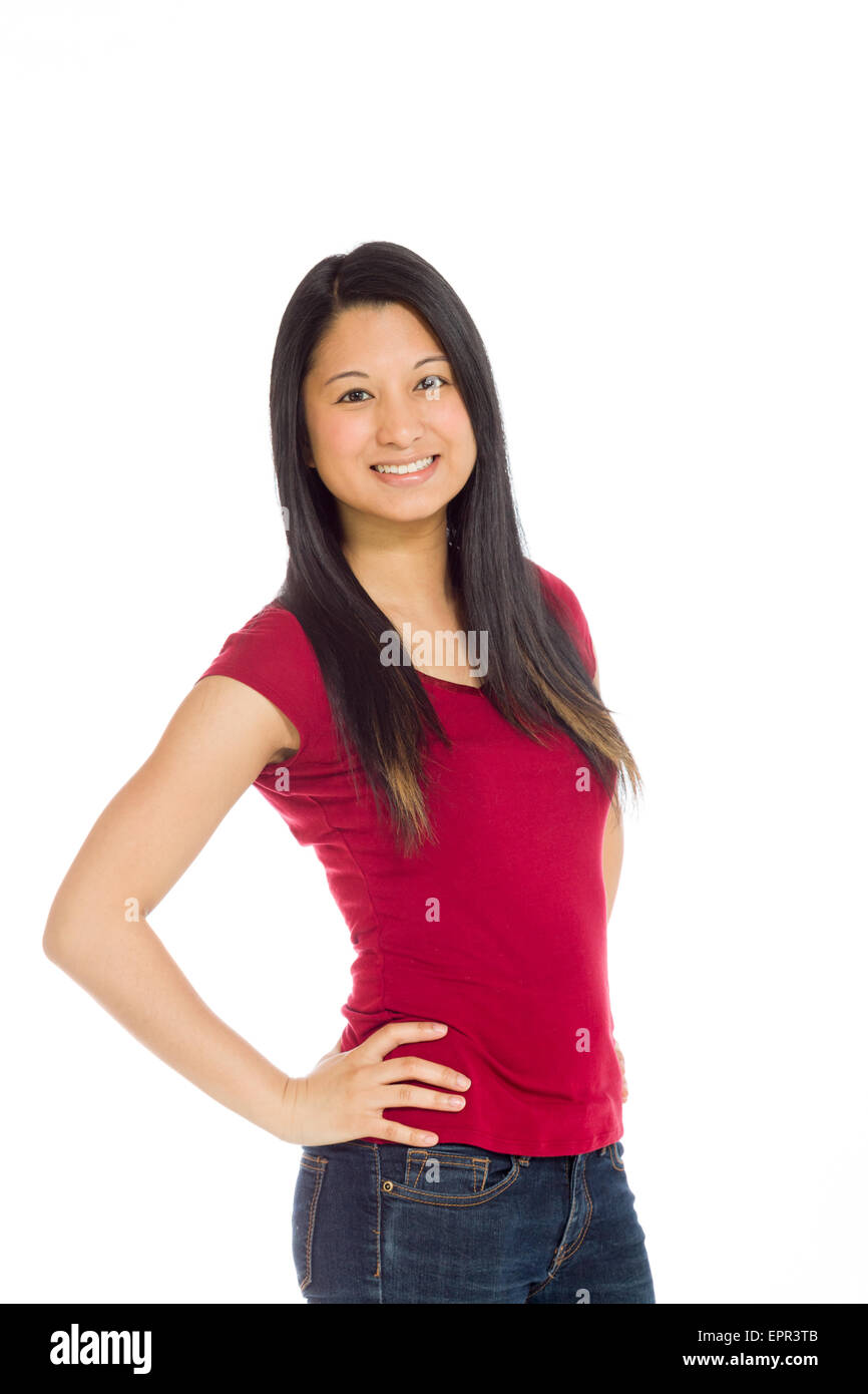 Model isolated on plain background in studio Stock Photo - Alamy